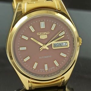 Seiko | Accessories | Rare 97s Seiko Mens Gold Watch With Red Face ...